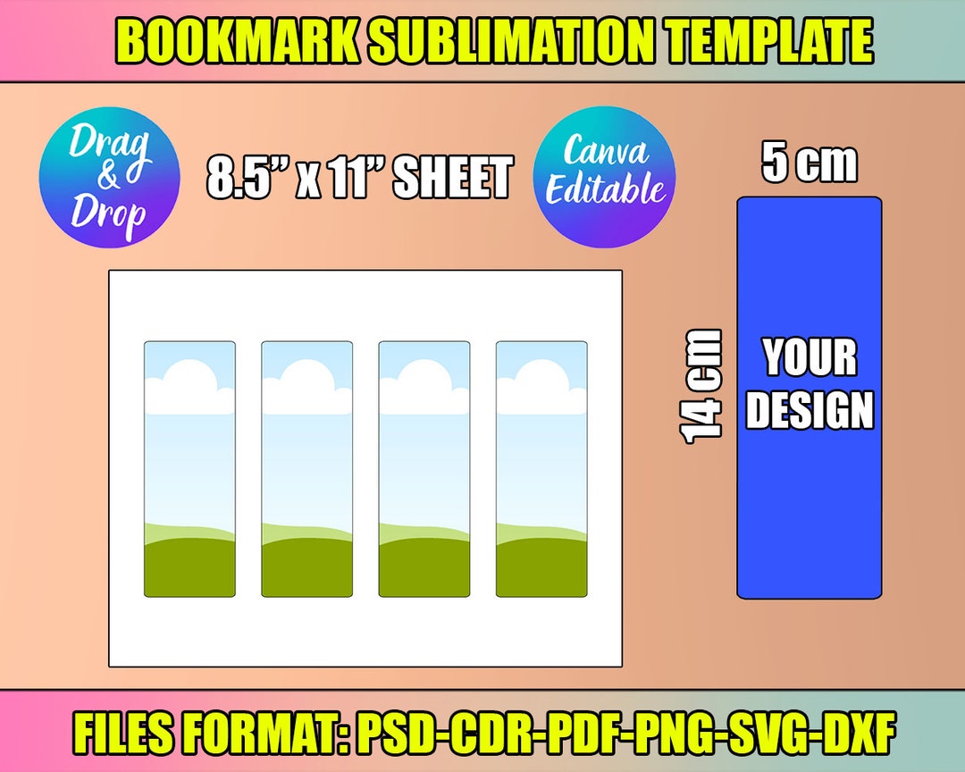 Bookmark Template Sublimation, Bookmark Template, Canva Editable, SVG ...