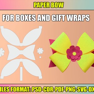 Paper Bow Svg Template, Bow SVG, Bow Template, Cricut Cut Files ...