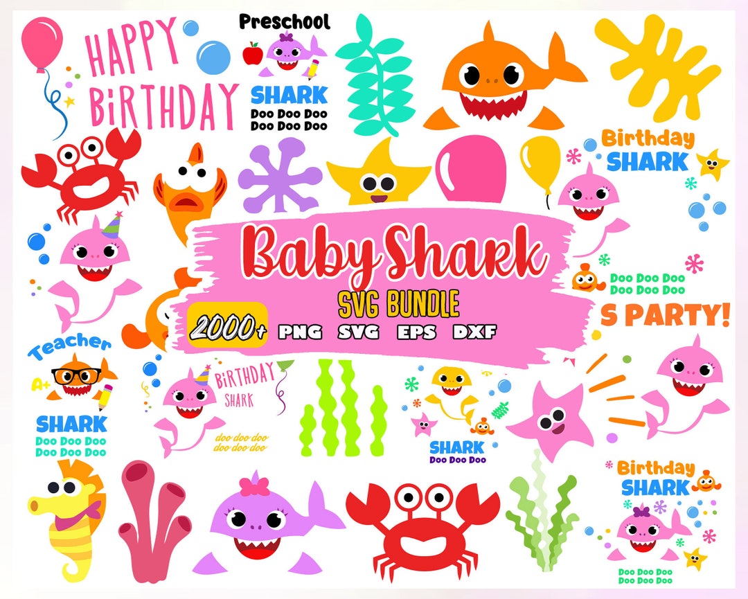 New Bundle Mega Baby Shark Premium Bundle Png Files, Baby Shark Clipart ...