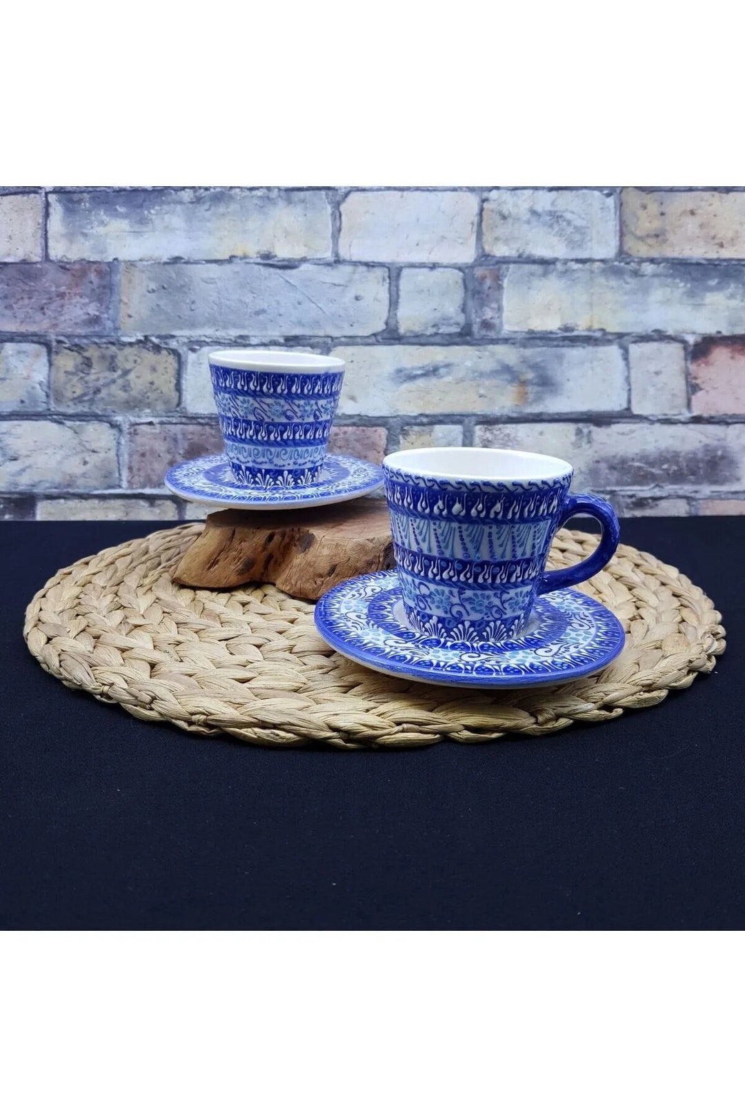 Set of 6 Hand Painted and Handmade Large Size Ceramic Embossed Family ...