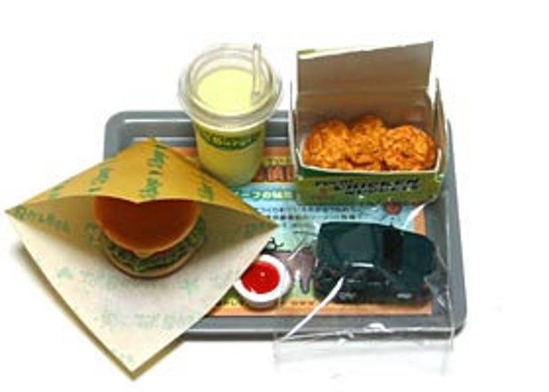 2004 RE-MENT Petit Sample Series Petite Burger Single Sets (sealed/opened) Vintage Dollhouse ...