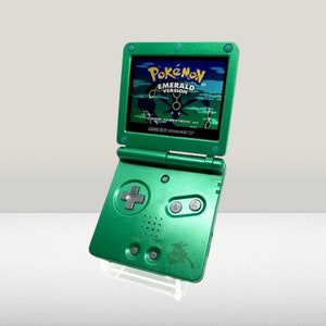 Custom Pokémon (rayquaza Emerald) Nintendo Gameboy Advance SP With Brand New IPS V3 Fitted ...