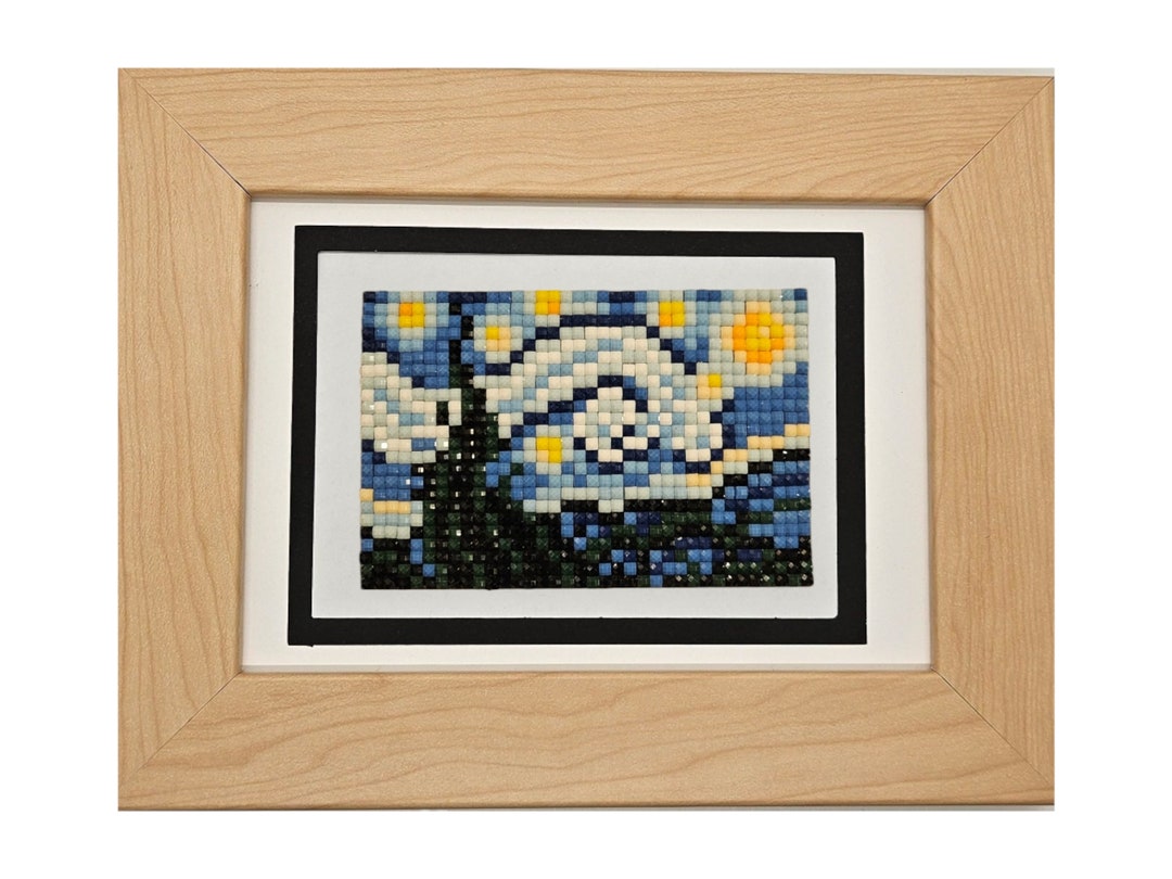 Framed Diamond Pixel Art 5x7 Starry Night - Etsy