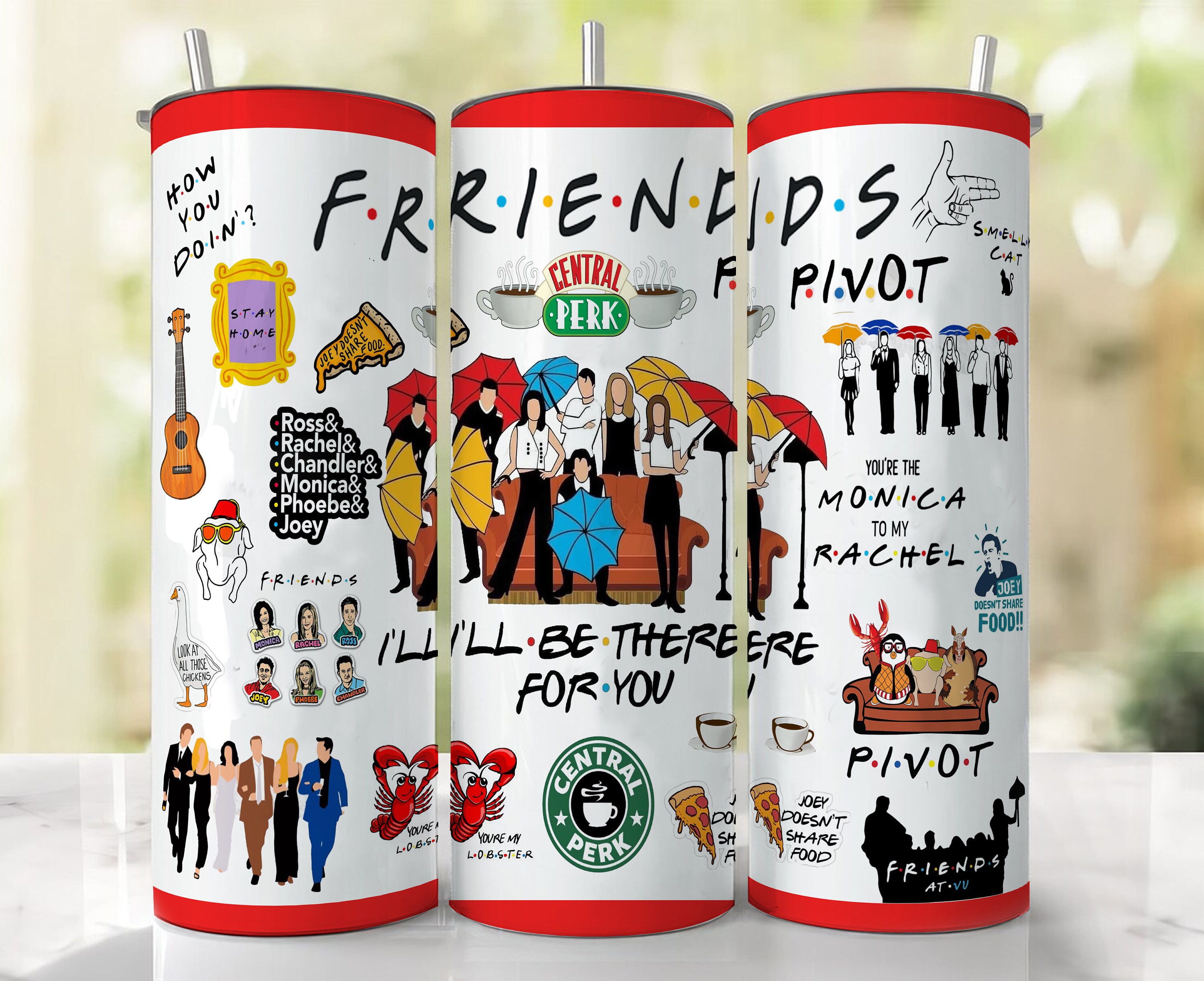 Friends 20 Straight Skinny Tumbler Wrap, Sublimation Wrap, Friends Tv ...