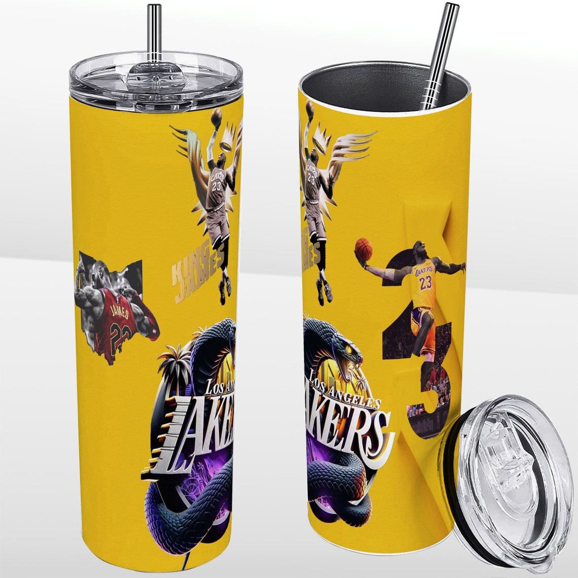 Lakers 20 Oz Skinny Tumbler Wrap - Etsy