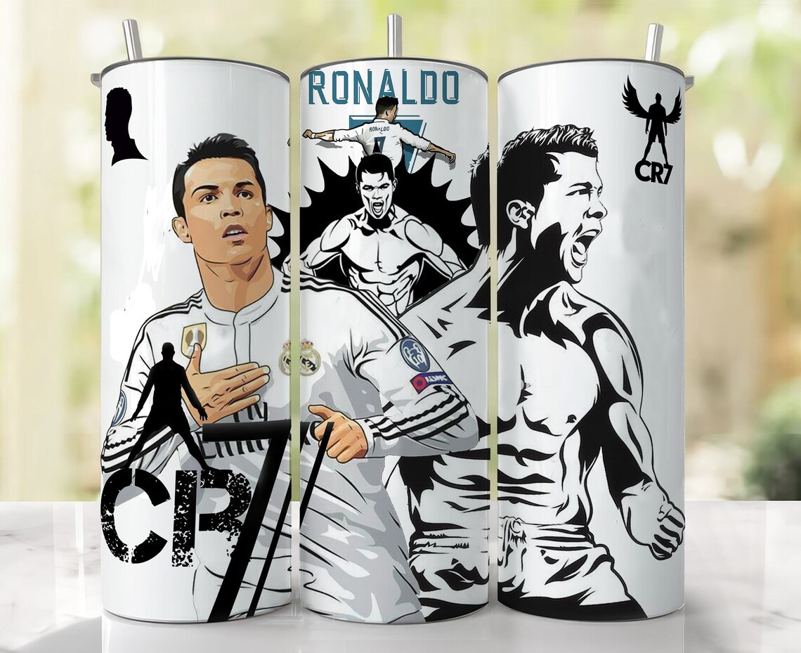Ronaldo Cr7 Tumbler Wrap Png | 20oz Skinny Tumbler Png | Sublimation ...