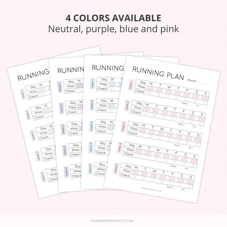 Printable Running Planner, Digital Running Journal, Run Tracker ...