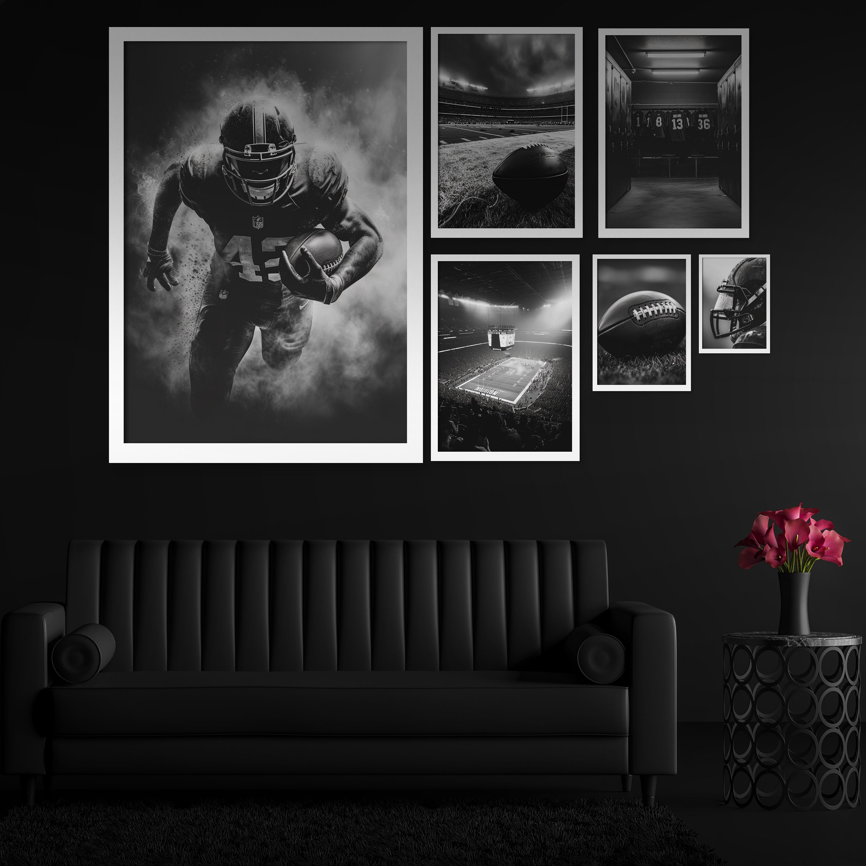 Set of 6 American Football Super Bowl Prints Football JPEG Printable ...