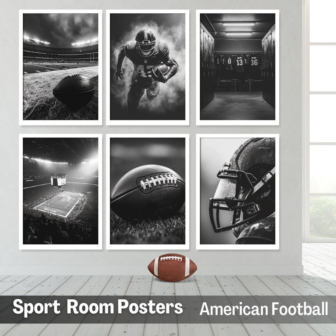 Set of 6 American Football Super Bowl Prints Football JPEG Printable ...
