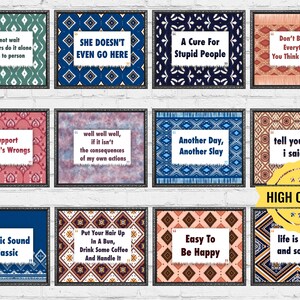 Boho Quotes Set of 30 JPEG Motivational Bundle Empowered Women Digital ...