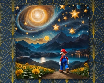 Super Mario Bros Poster Custom Artwork Print Featuring Super Mario ...