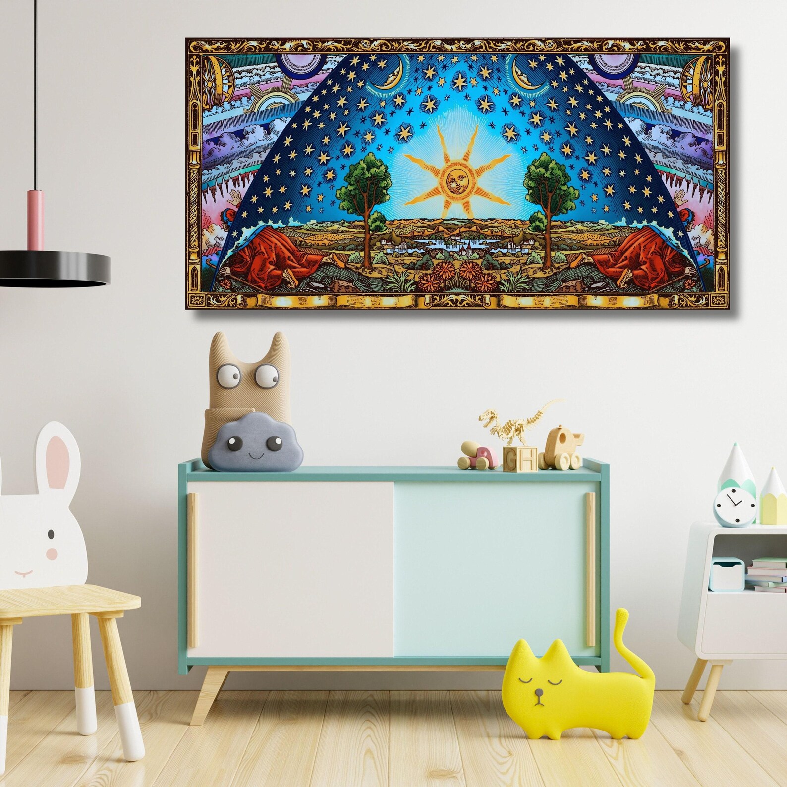 Flammarion Engraving Astronomy Canvas Wall Art Alchemy Spiritual Art ...