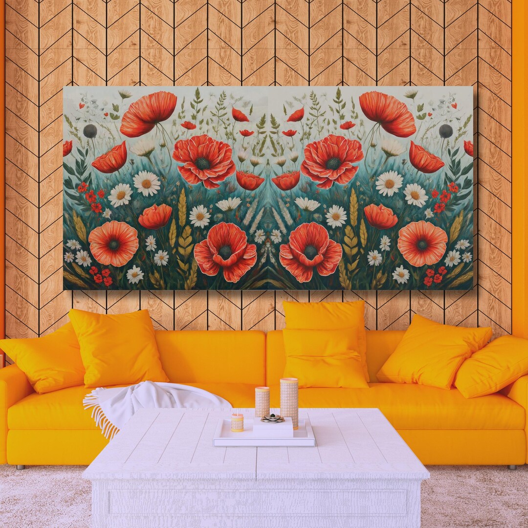 Wildflowers Canvas Wall Art,colourful Watercolour Flowers Modern Design Home Decor, Canvas Print ...