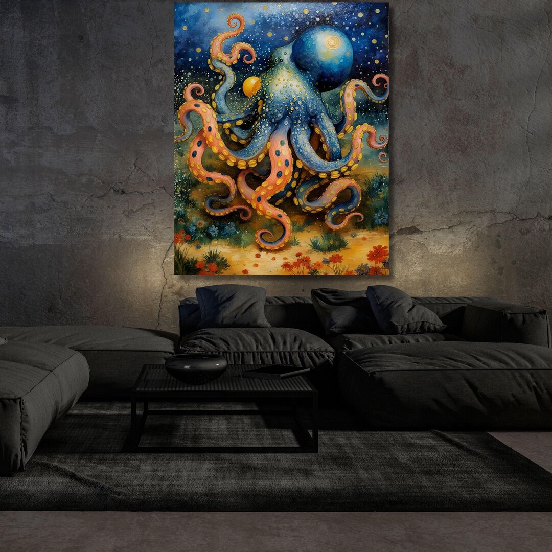 Octopus Canvas Wall Art: Klimt Style Luxury Print - Etsy