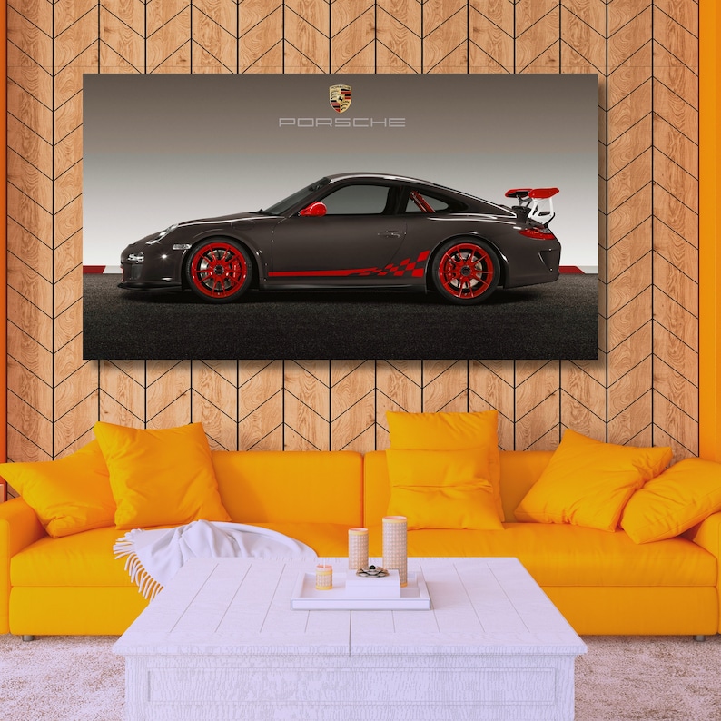 Porsche 911 Poster Green Porsche GT3 Canvas Print Porsche Wall Art ...