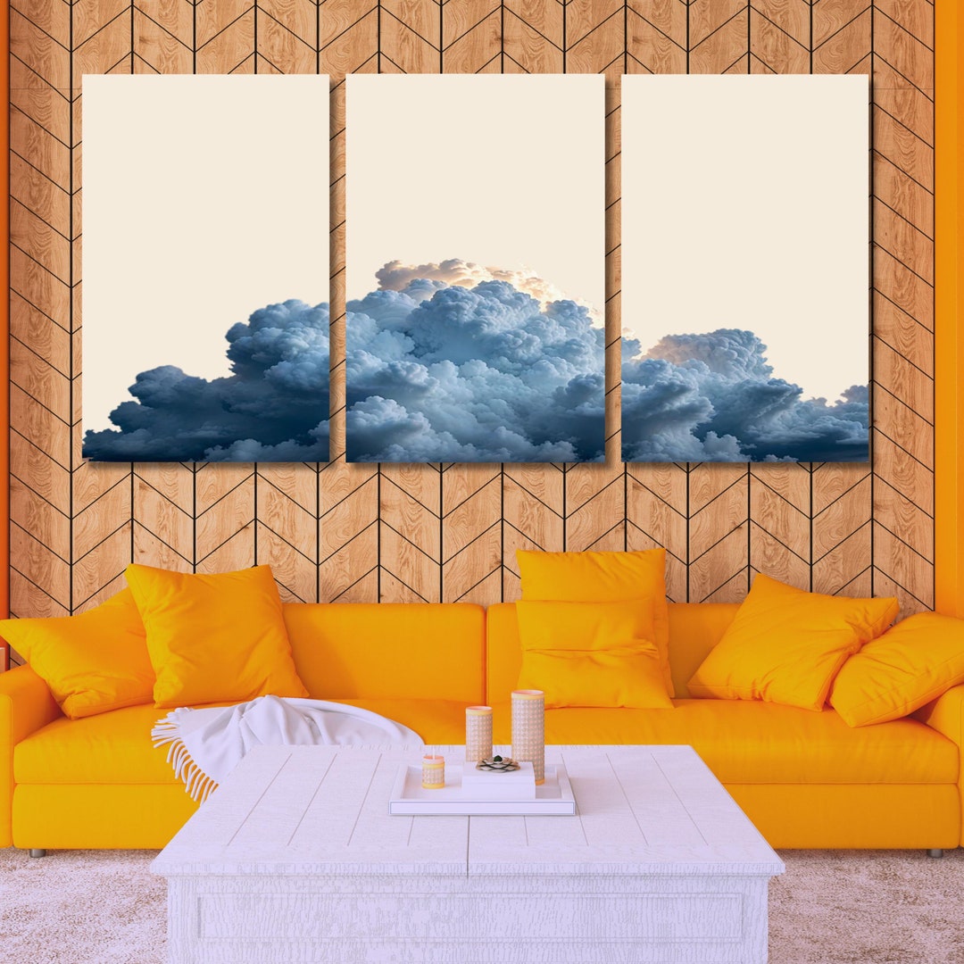 Blue Cloud Print Set: Emerald Green Abstract Wall Art - Etsy