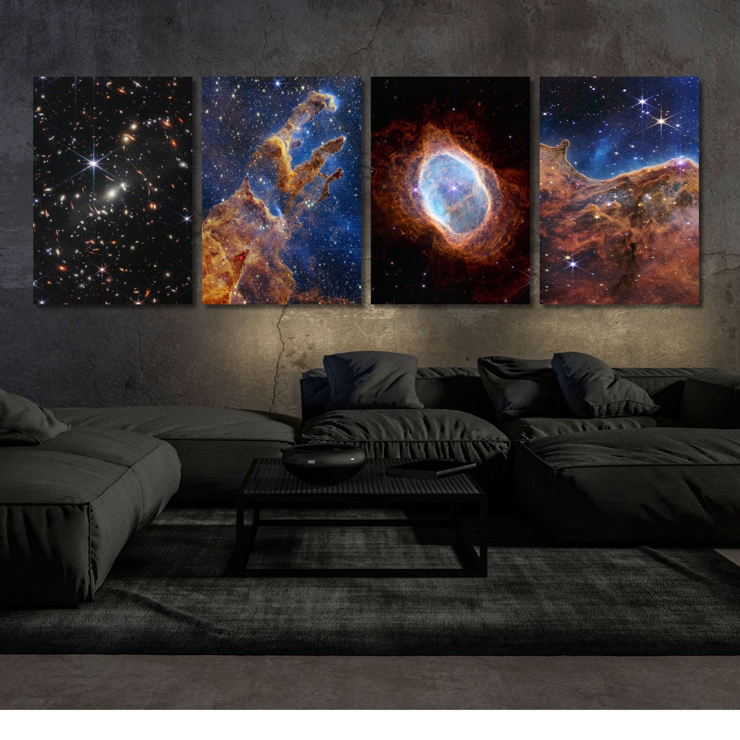 Set of 4 Nasa James Webb Canvas Wall Art Nasa Wall Art Exhibition Art NASA James Webb Space ...
