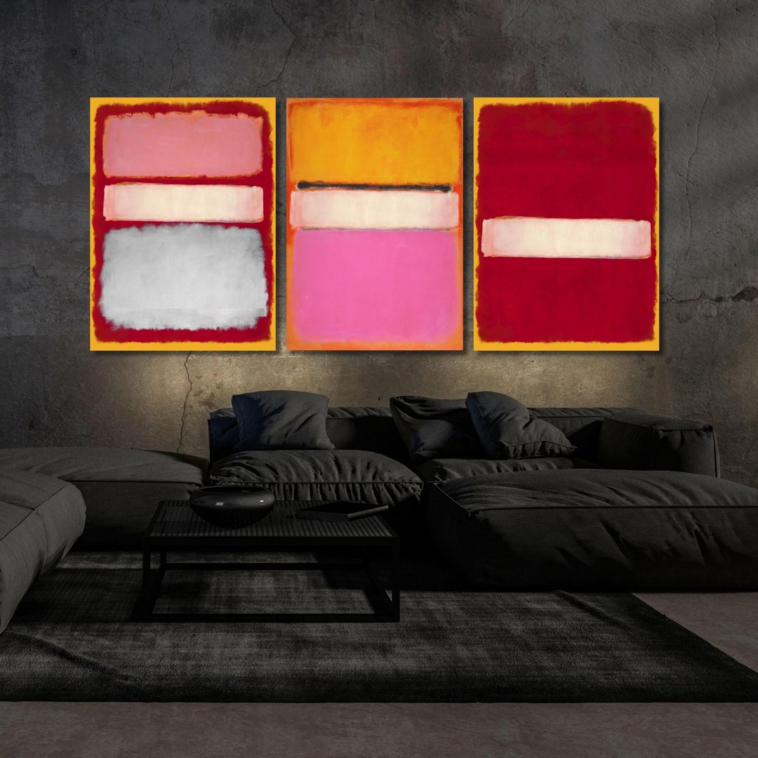 Set of 3 Rothko Canvas Art Mark Rothko Production Mark Rothko Blue ...