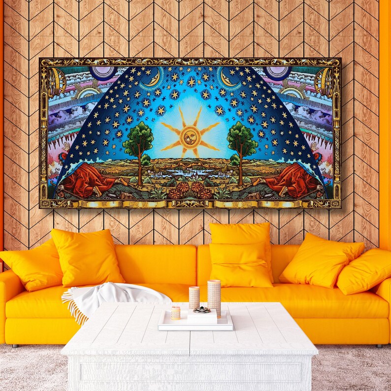 Flammarion Engraving Astronomy Canvas Wall Art Alchemy Spiritual Art ...