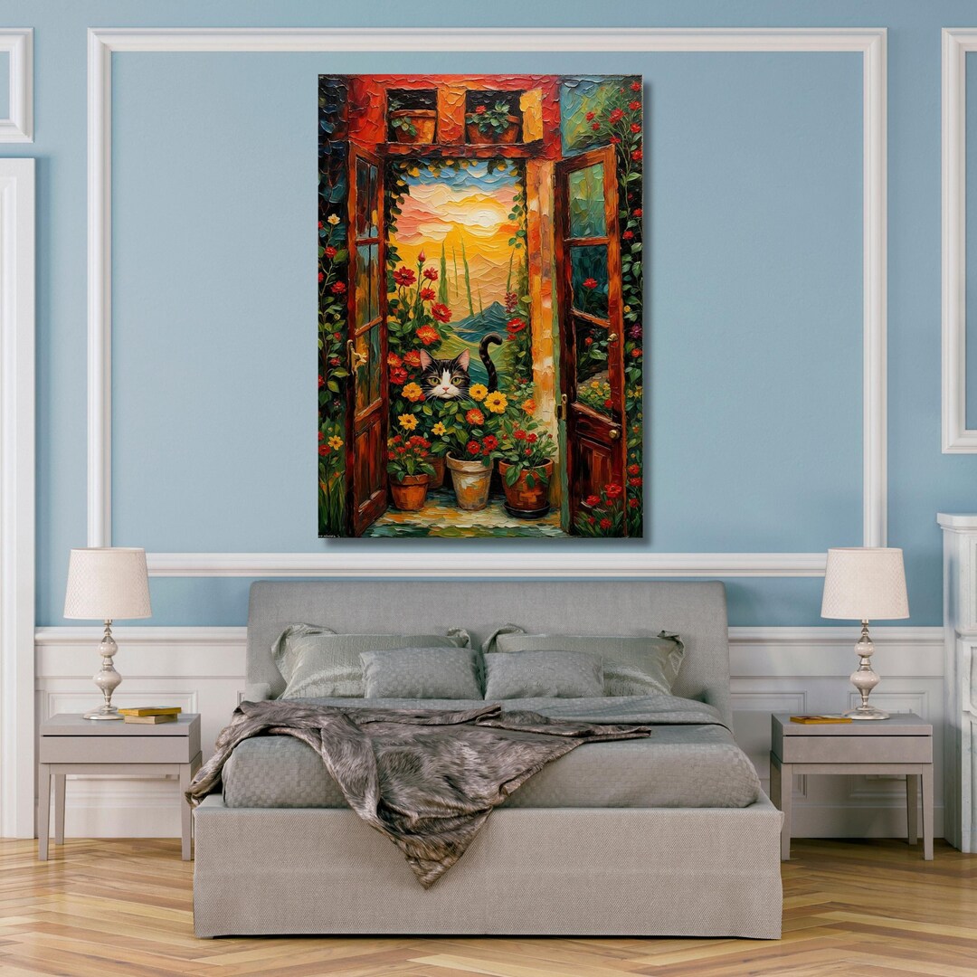 Matisse Open Window Cat Wall Art Matisse Cat Canvas Wall Art Cat Mom ...
