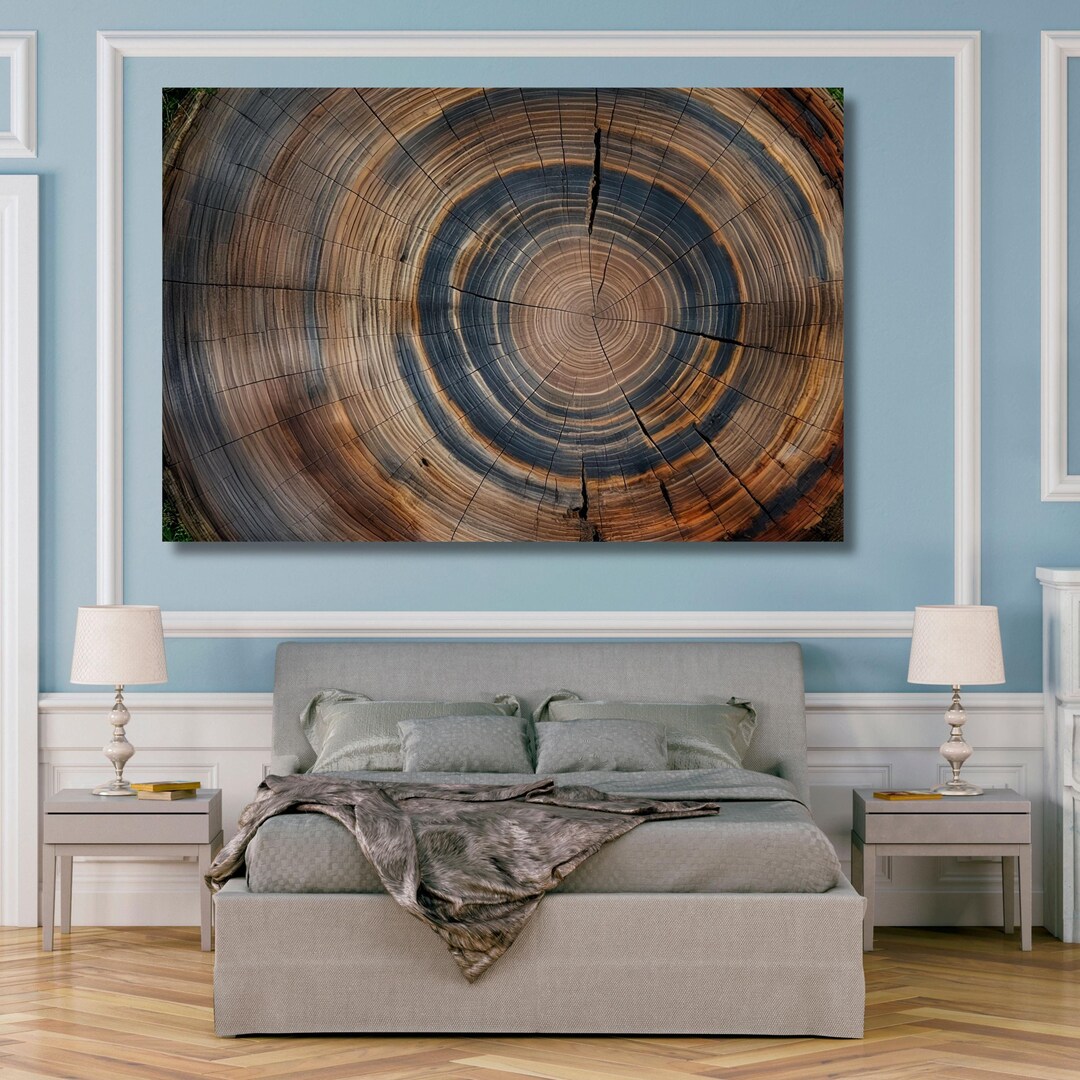 Tree Ring Canvas Wall Art, Abstract Colorful Tree Ring Wall Decor ...