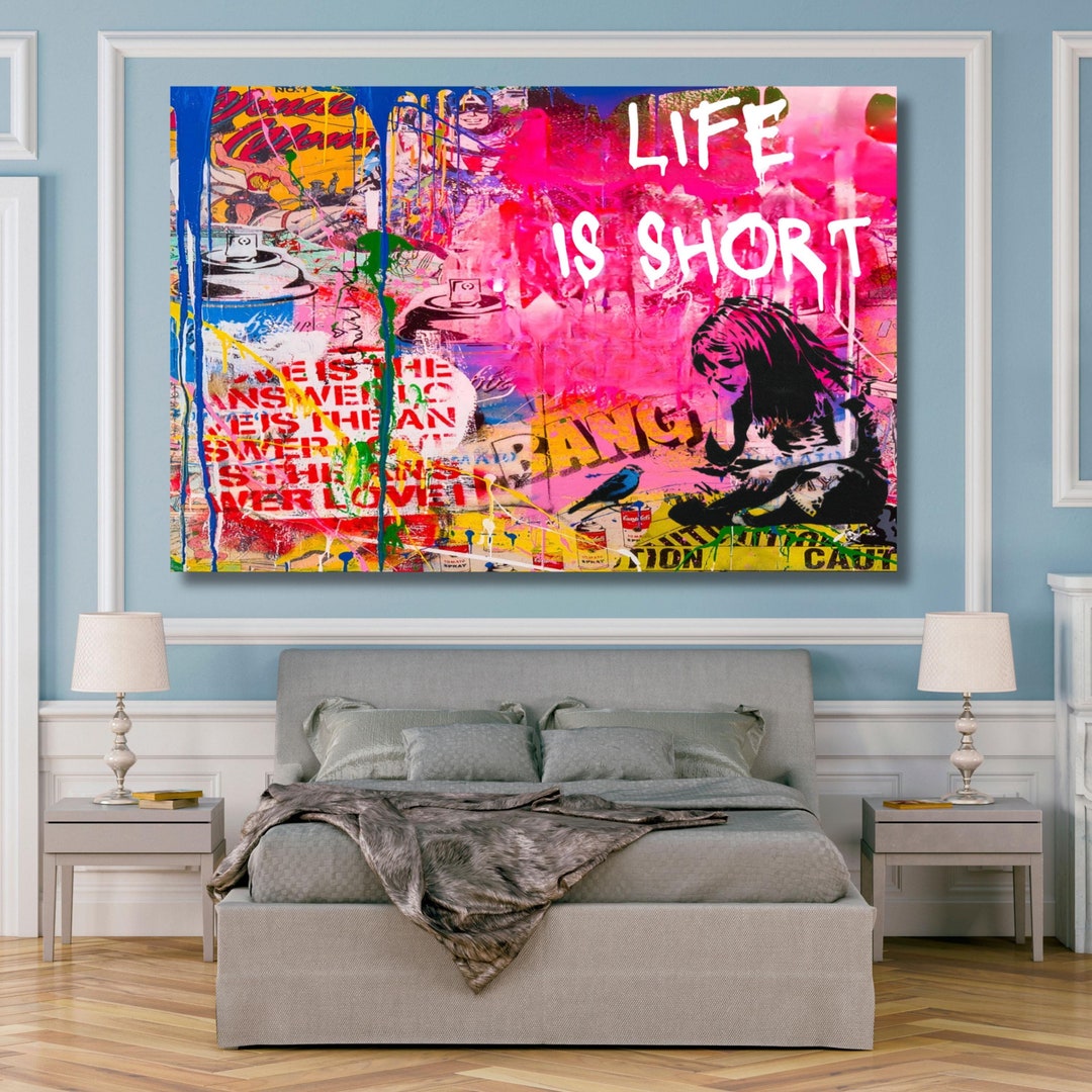 Banksy Graffiti Art: Couple Heart Hands Framed Canvas - Etsy