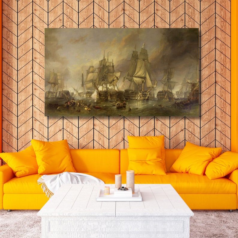 Battle of Trafalgar Canvas Print: William Clarkson Stanfield Historical ...