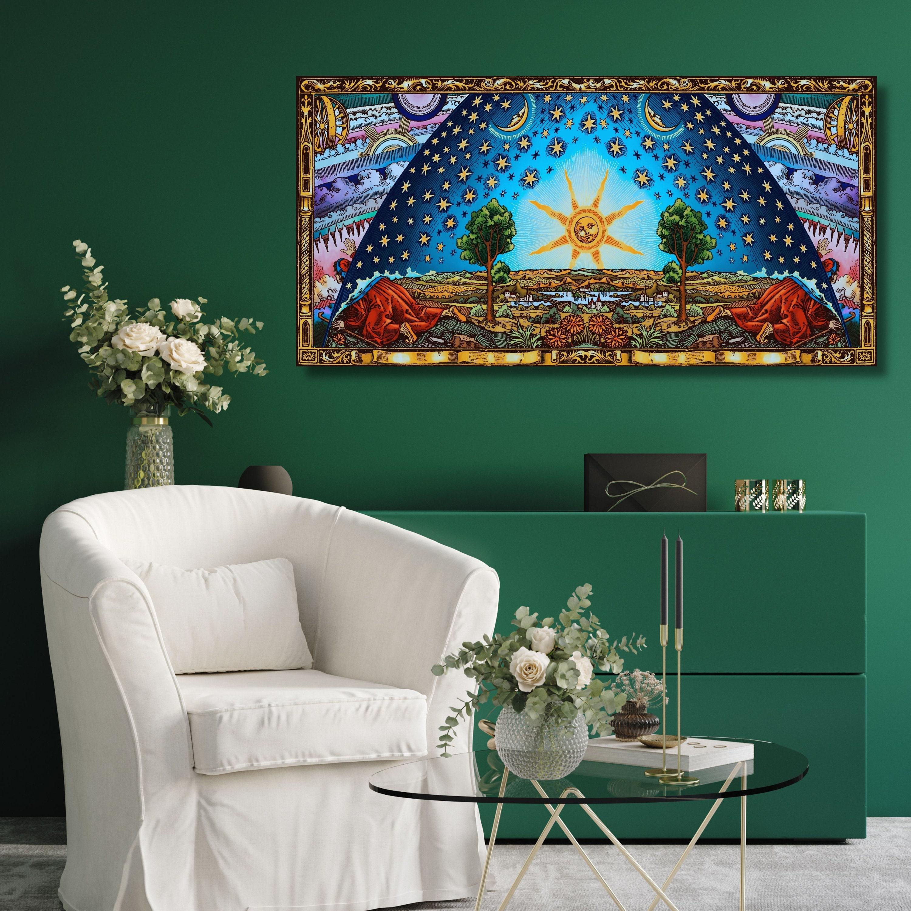 Flammarion Engraving Astronomy Canvas Wall Art Alchemy Spiritual Art ...