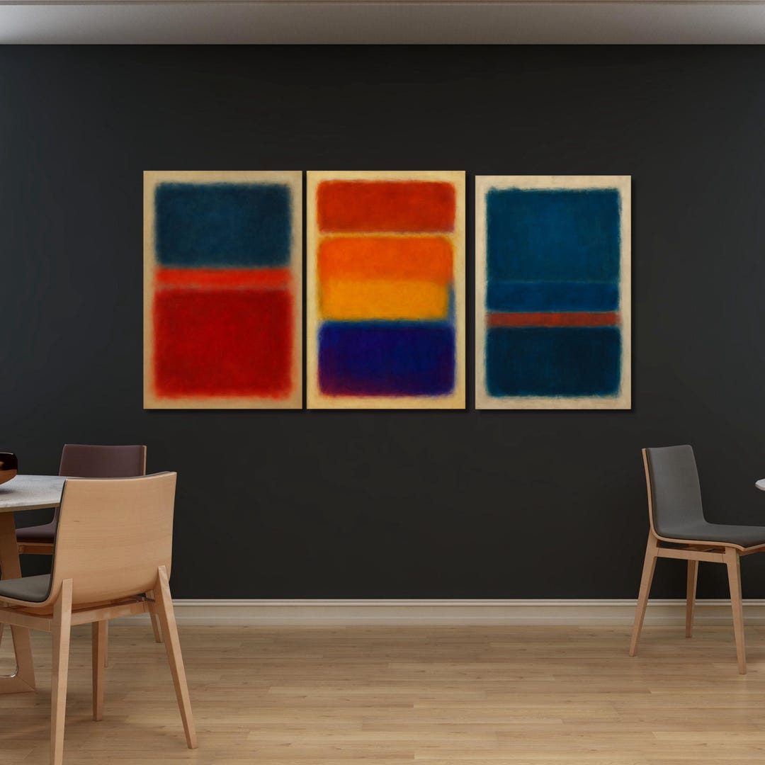 Set of 3 Rothko Reproduction Canvas Wall Art Modern Wall Art Rothko ...