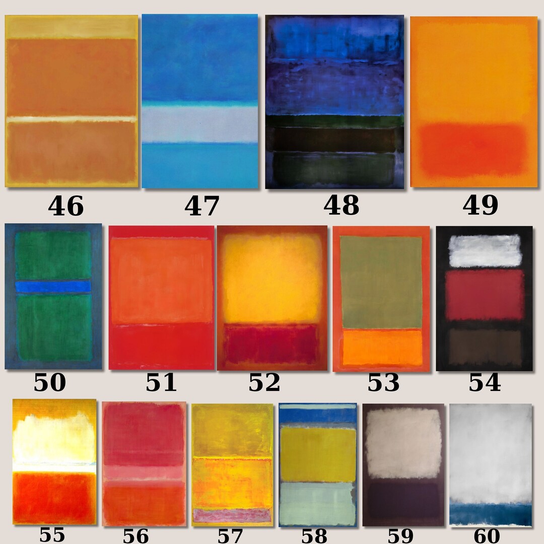 Set of 3 Rothko Wall Art Choose One of From Rothko's 30 Artworks We ...