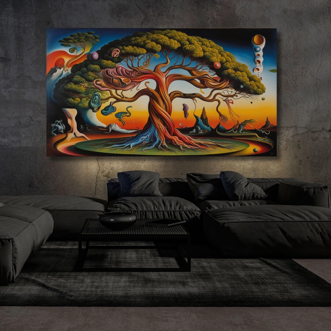 Salvador Dali Stely Baum des Lebens Leinwand Wandkunst, Baum des Lebens gerahmte Wandkunst, Baum ...