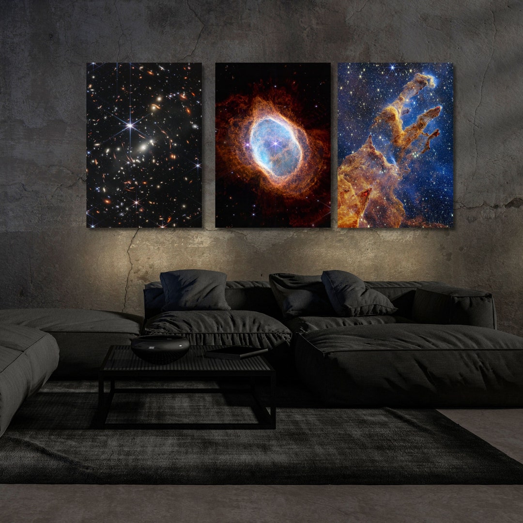 Set of 3 Nasa Canvas Wall Art Nasa Wall Art Exhibition Art James Webb ...