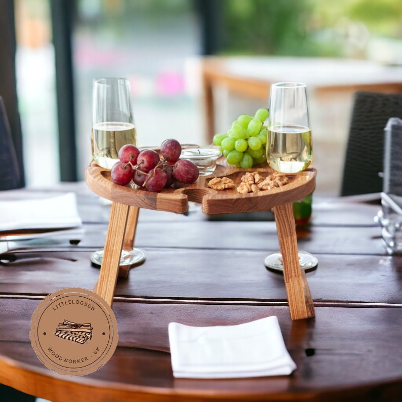 Wooden Wine Table Charcuterie Board Portable Wine Table Rustic Kitchen ...