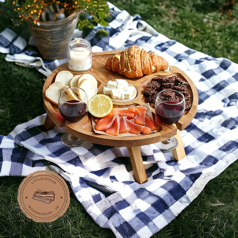 Wooden Wine Table Charcuterie Board Portable Wine Table Rustic Kitchen ...