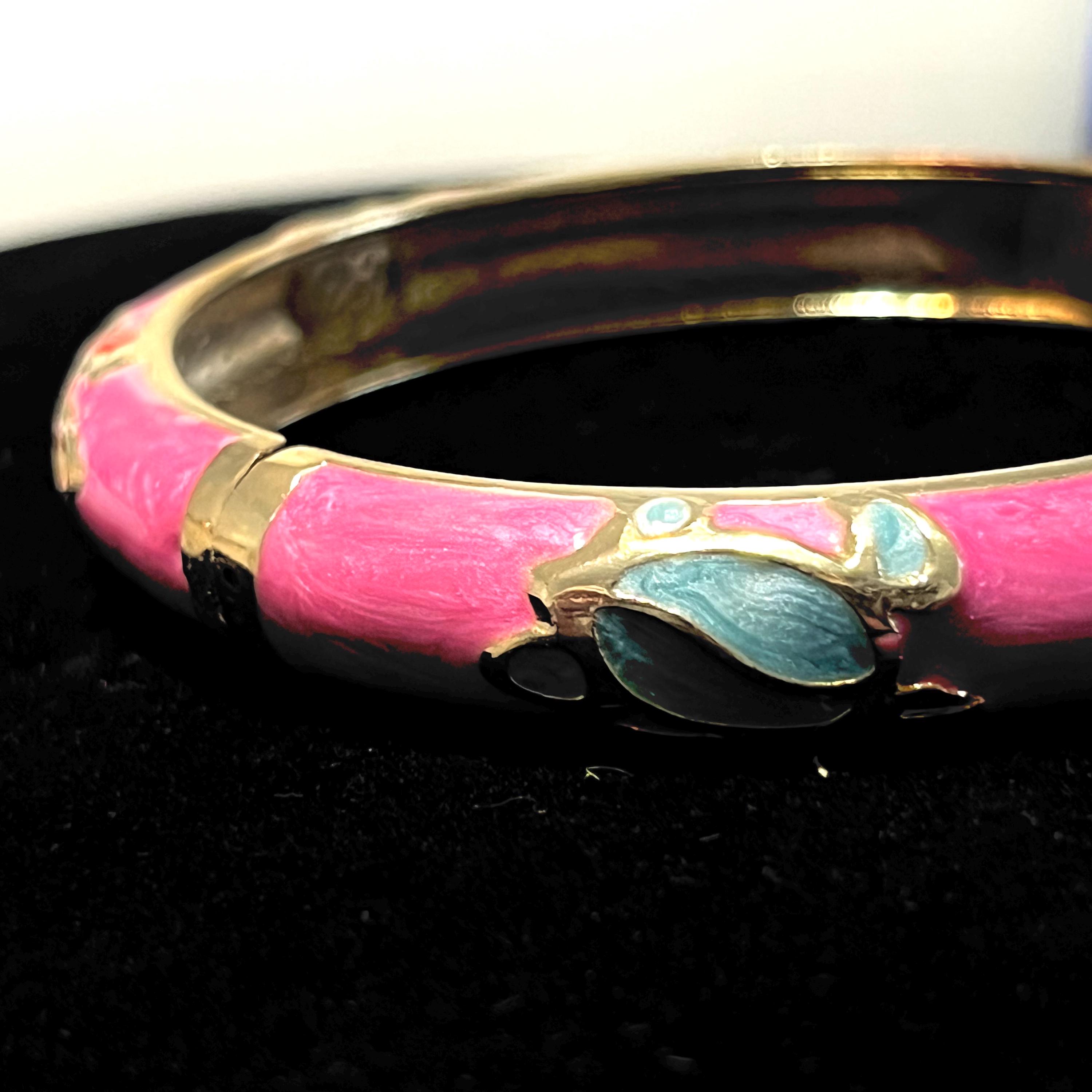 Vintage Jiu Long Xing Barbie Pink Bubble Gum Pink Enamel Cloisonne ...