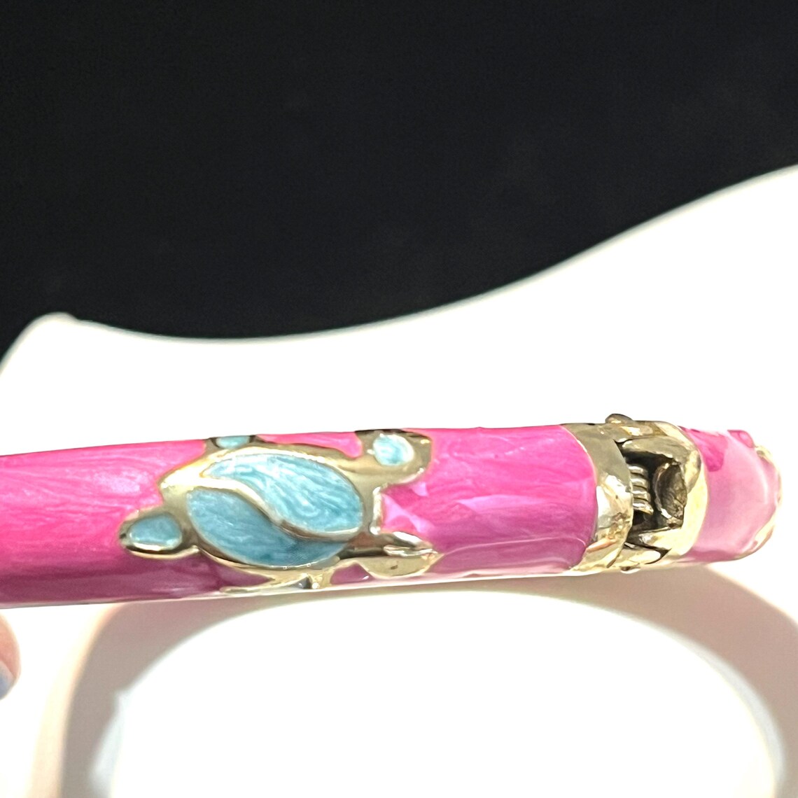 Vintage Jiu Long Xing Barbie Pink Bubble Gum Pink Enamel Cloisonne ...