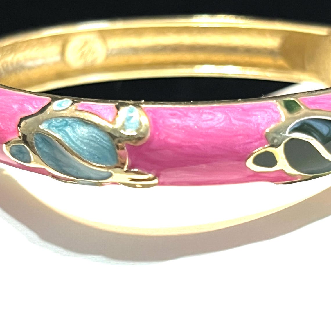Vintage Jiu Long Xing Barbie Pink Bubble Gum Pink Enamel Cloisonne ...