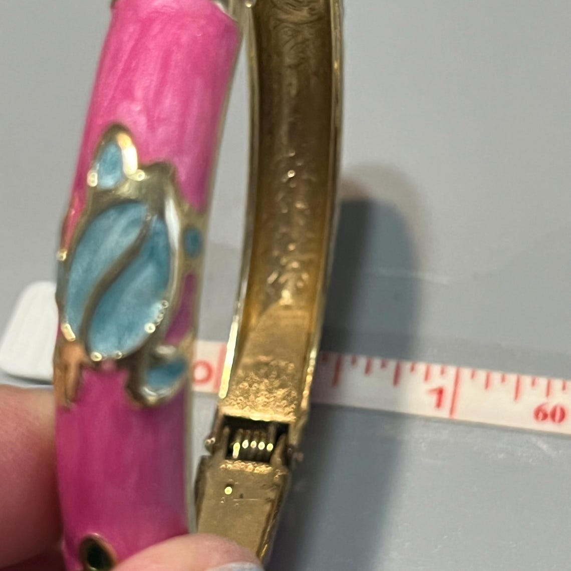 Vintage Jiu Long Xing Barbie Pink Bubble Gum Pink Enamel Cloisonne ...