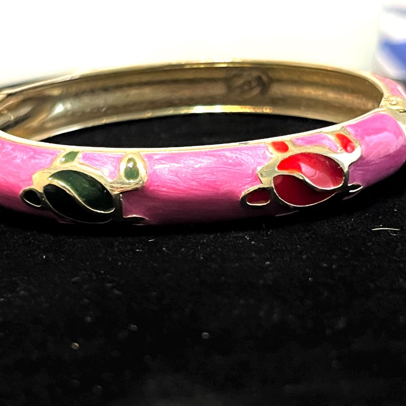 Vintage Jiu Long Xing Barbie Pink Bubble Gum Pink Enamel Cloisonne ...