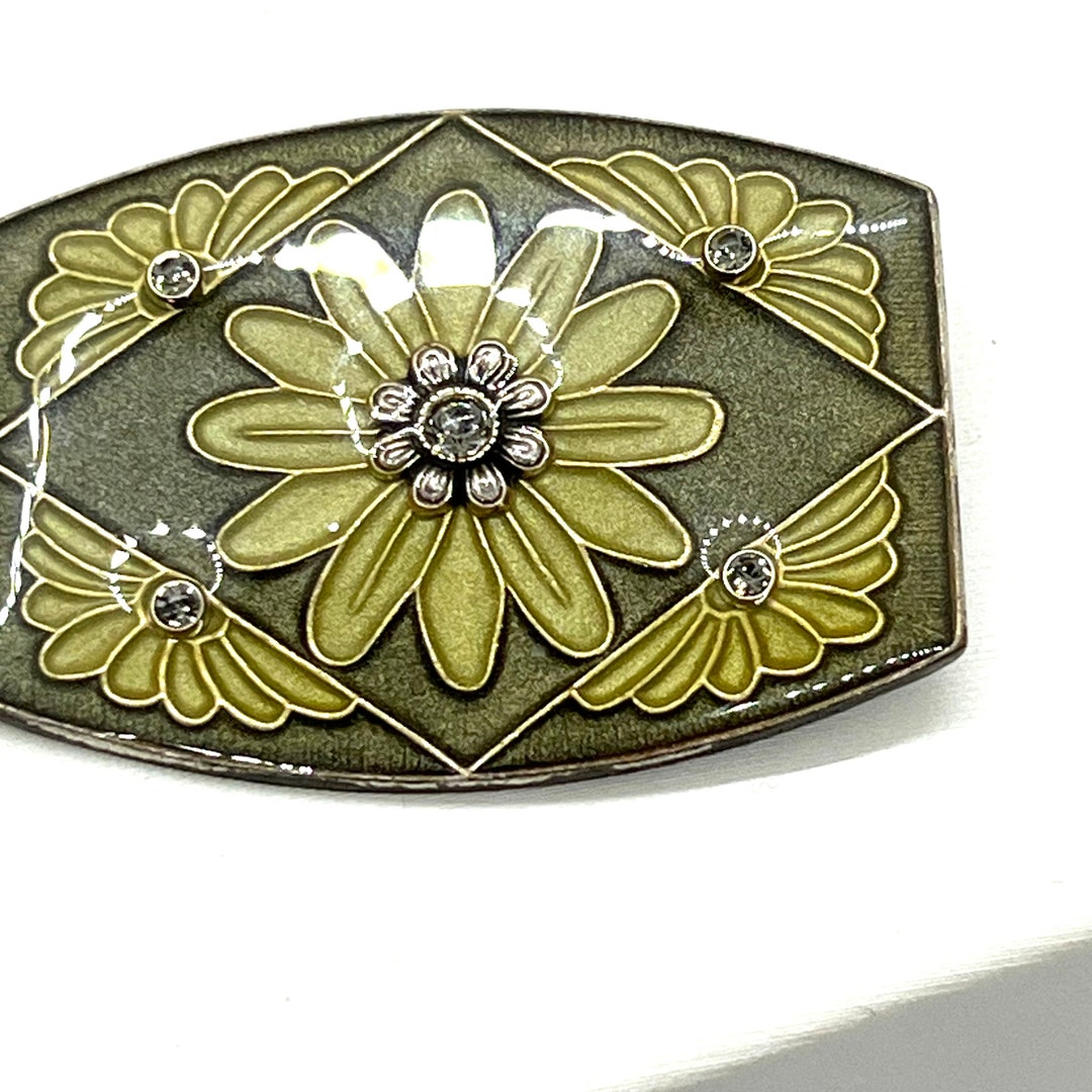 Vintage, Catherine Popesco Signed. Flower and Rhinestone Brooch, Two ...