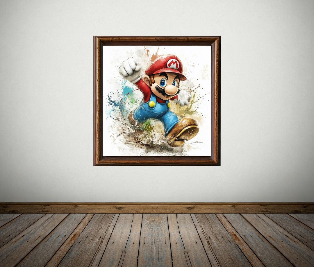 Super Mario Watercolor Illustrations, Nursery or Gift, Printable, Fan ...