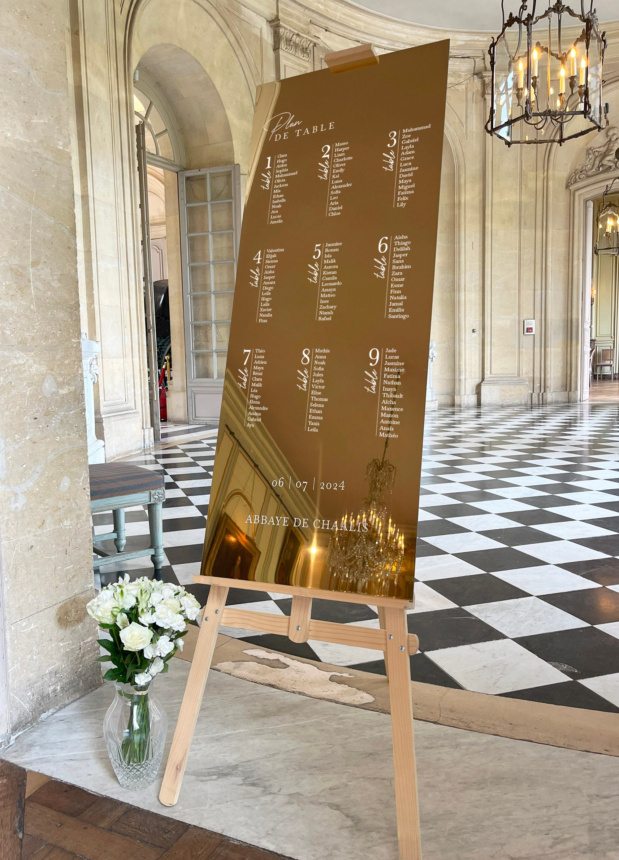 Golden Wedding Table Plan Mirror Table Plan Wedding Table Plan - Etsy