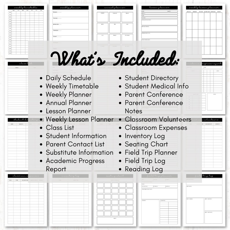 Printable Teachers Planner, PDF Teachers Planner, Instant Download ...