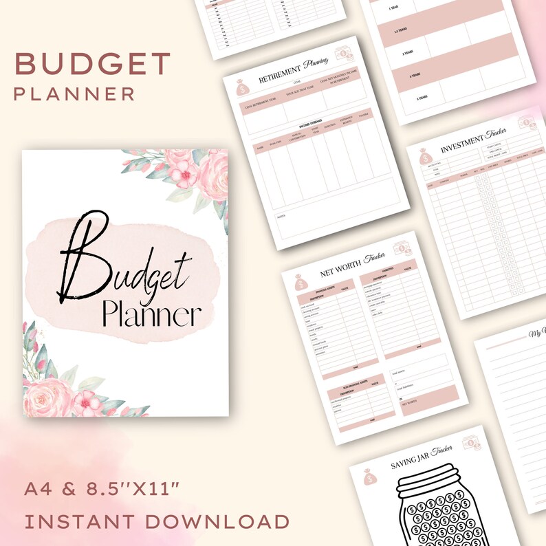 Printable Budget Planner Comes in 2 Printable Size Options Easy to Use ...
