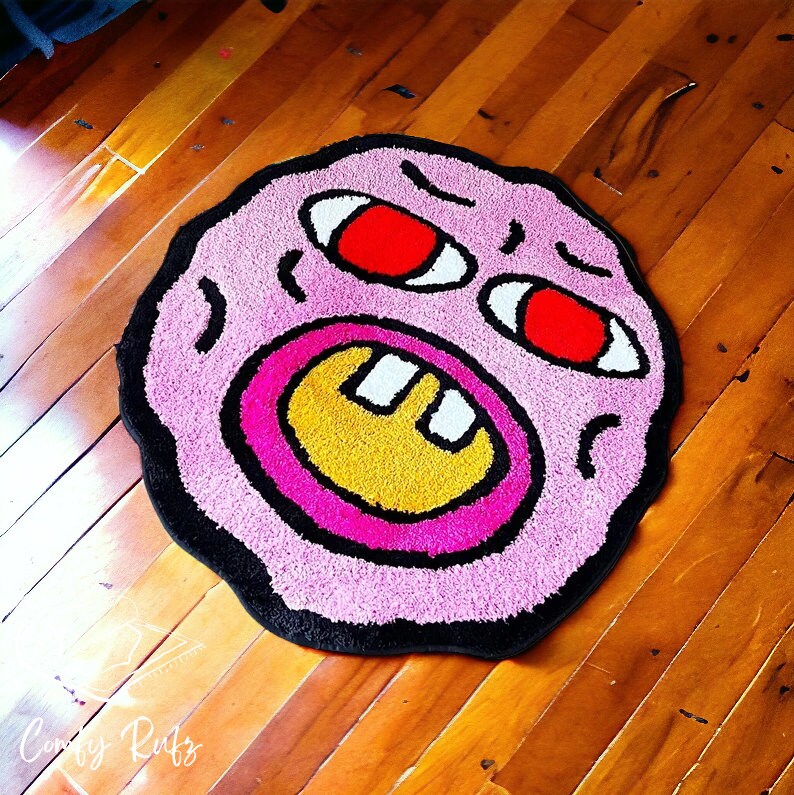 Funny Face Bathroom Rug, Tyler the Creator, Pink Handmade Tufted Carpet ...