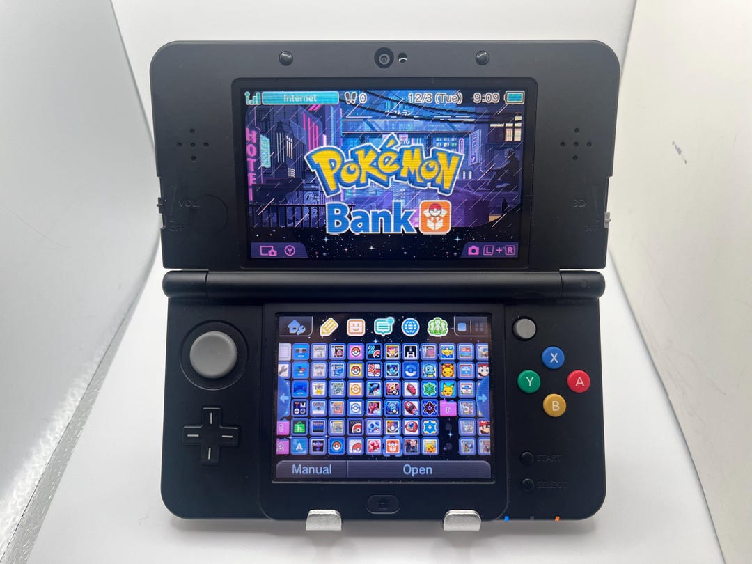 New 3DS Non XL Black 64GB 700 Games Pokemon Bank ALL Pokemon Games ...