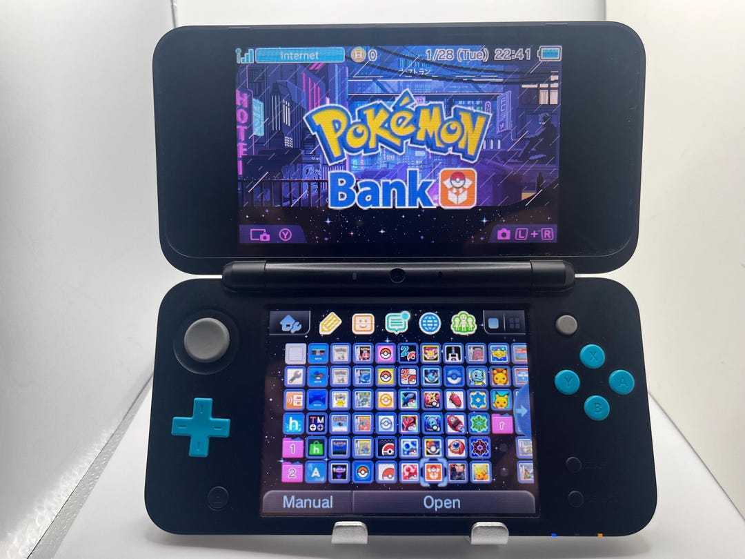 New 2DS XL Turquoise 64GB 700 Games Pokemon Bank ALL Pokemon Games ...