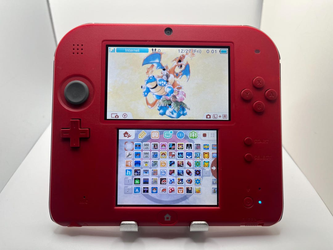 Nintendo 2DS Red Black 64GB 700 Games Pokemon Bank ALL Pokemon Games ...