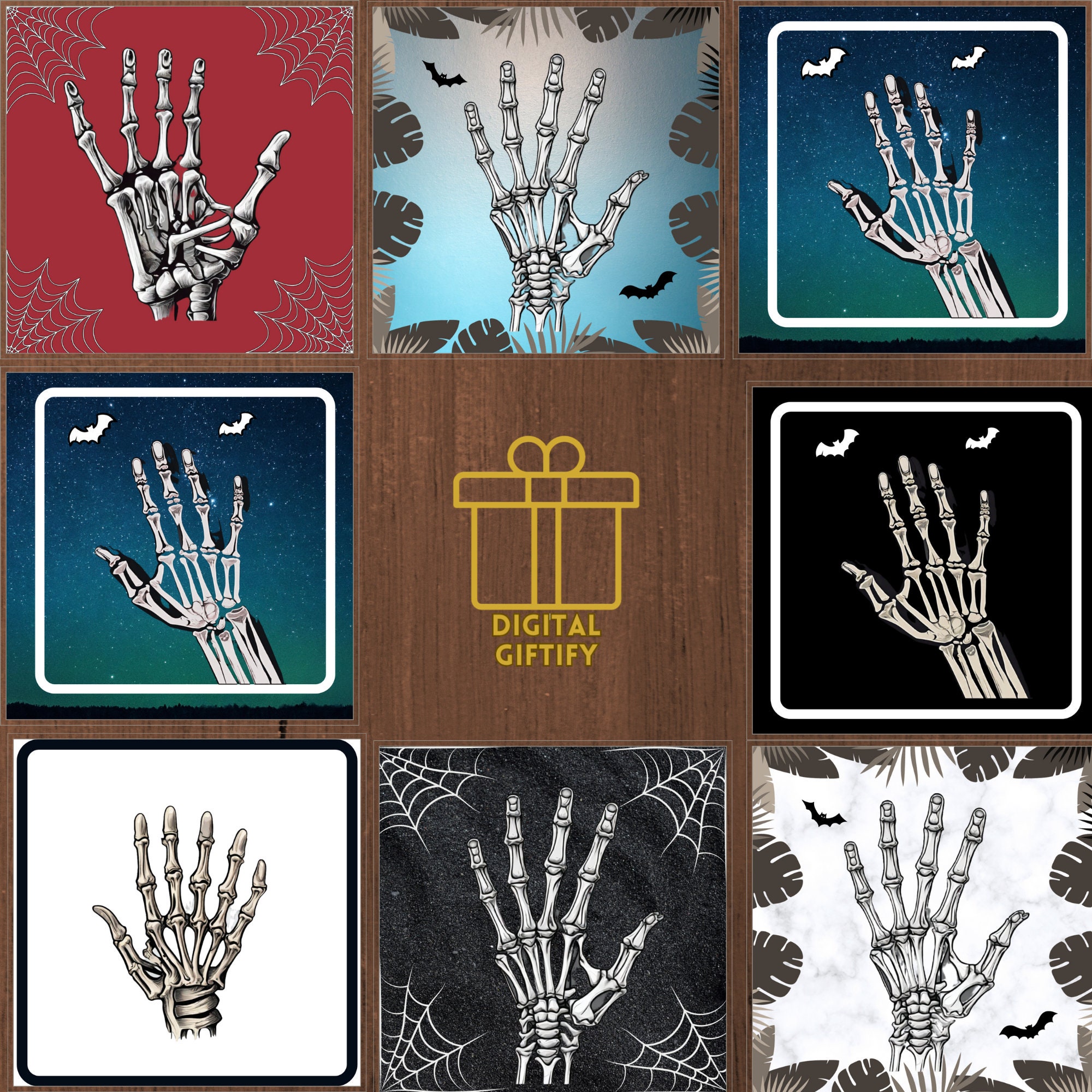 Printable Skeleton Hands PNG, PDF, Skull Skeleton Hand PNG, Middle ...
