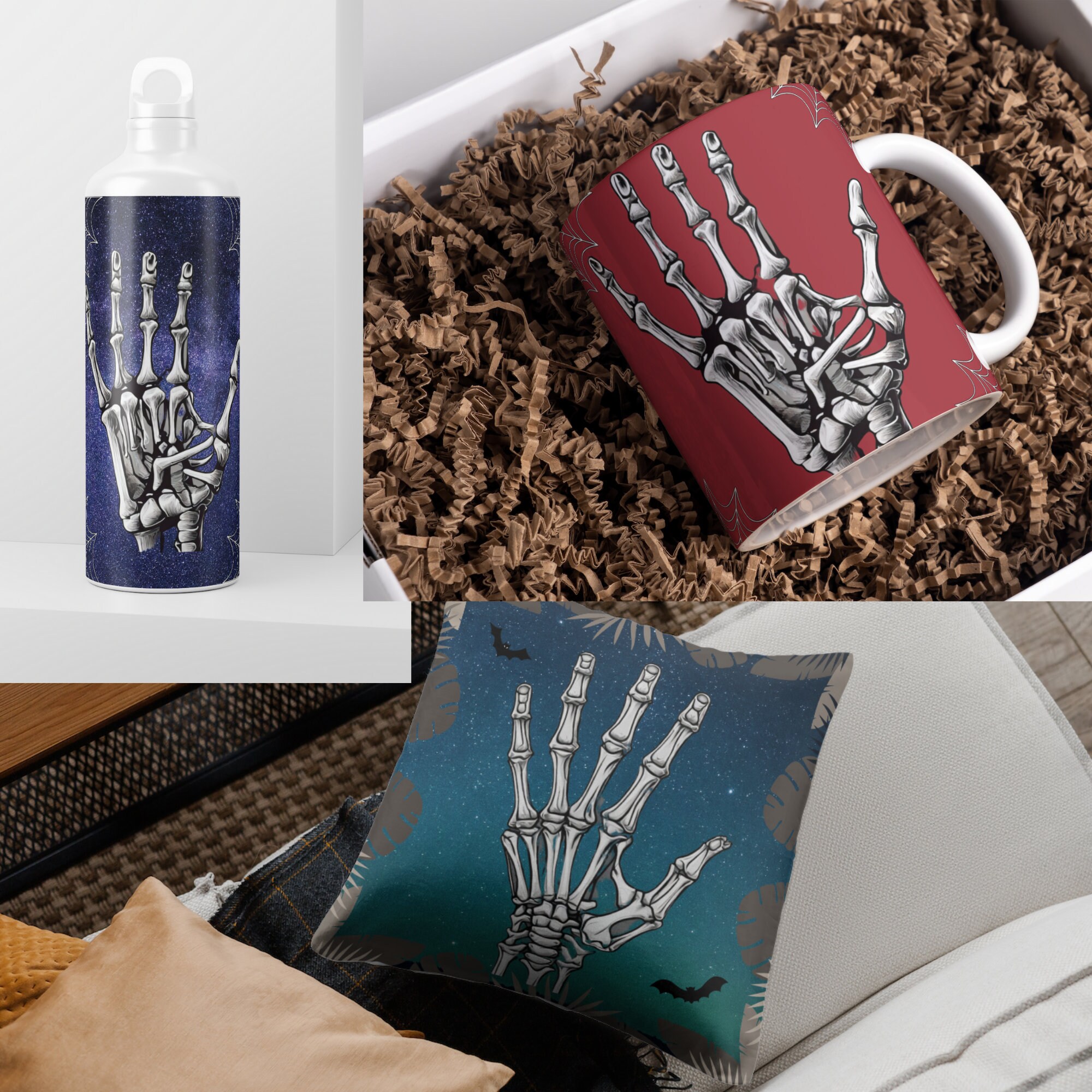 Printable Skeleton Hands PNG, PDF, Skull Skeleton Hand PNG, Middle ...